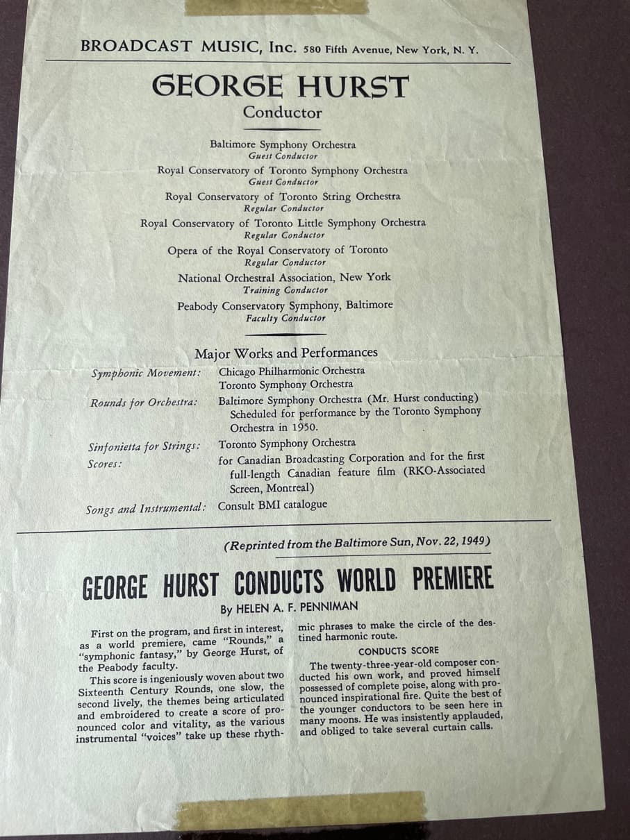 Compositions - George Hurst Archive