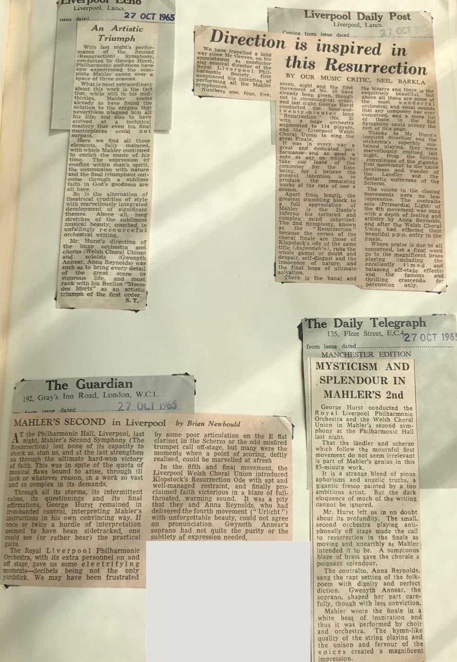 Concert Reviews - George Hurst Archive